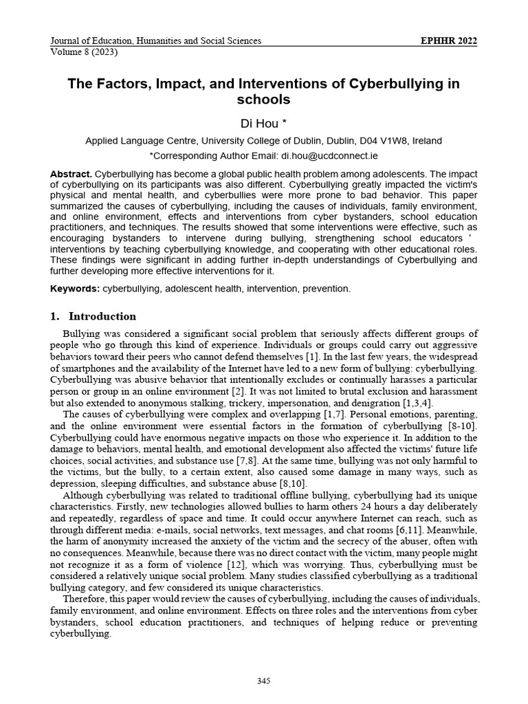 The Factors Impact and Interventions of Cyberbully | PDF | Bullying | Cyberbullying