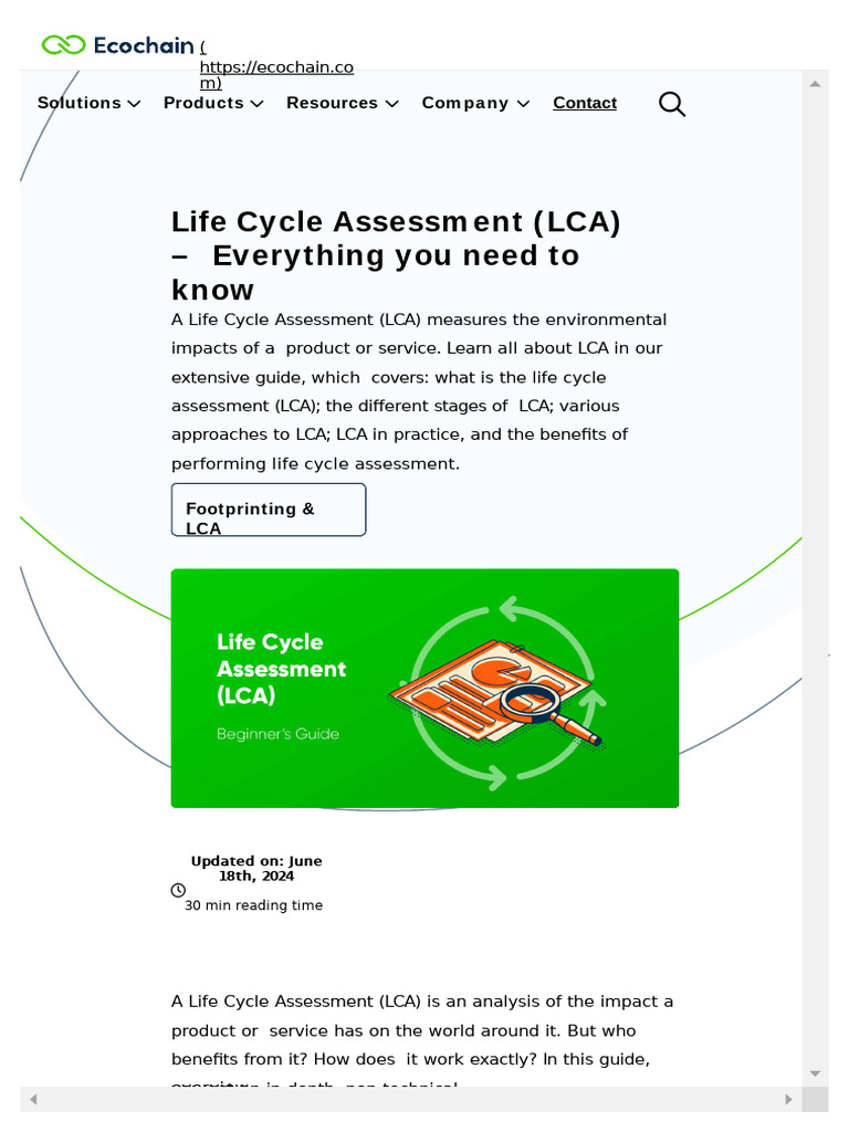Life Cycle Assessment (LCA) – Everything You Need to Know _ Ecochain | PDF | Life Cycle ...