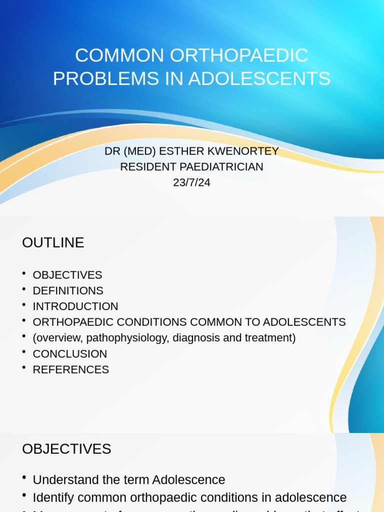 Common Orthopaedic Problems in Adolescents | PDF | Knee | Medical ...