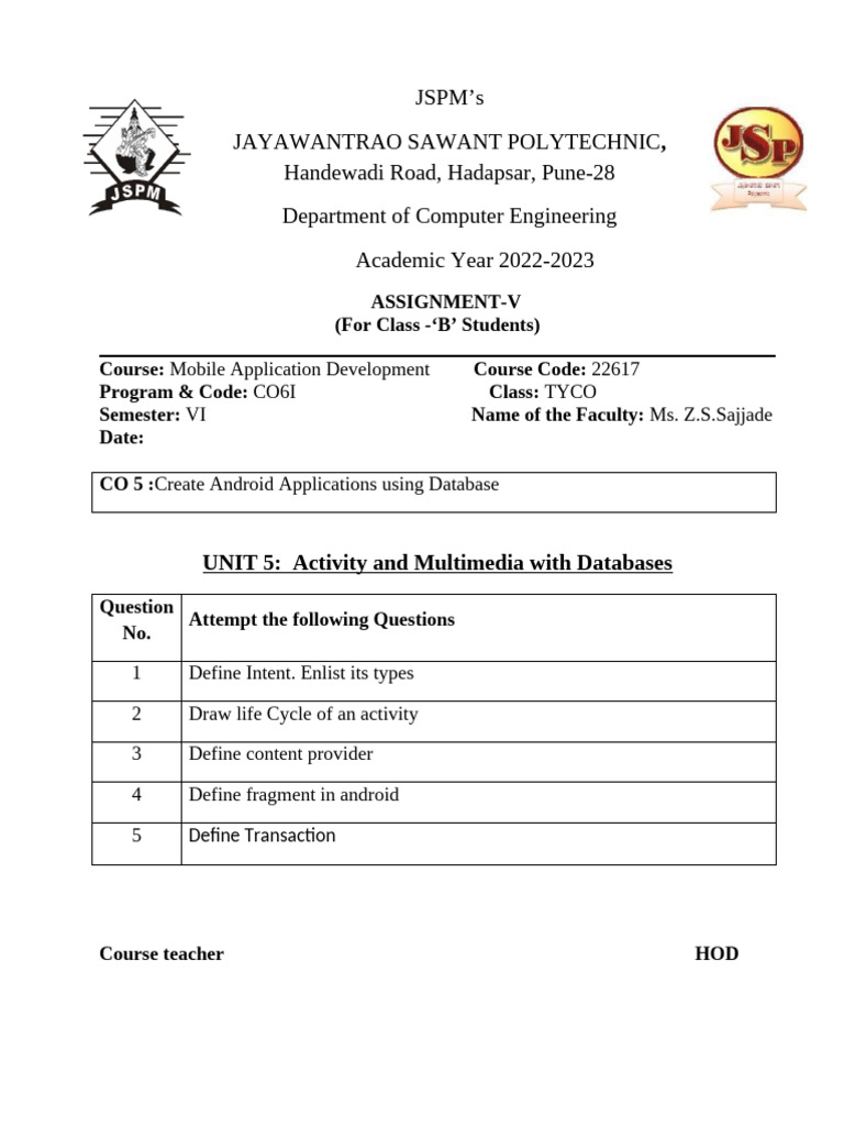 Unit 5 Assignment - B | PDF