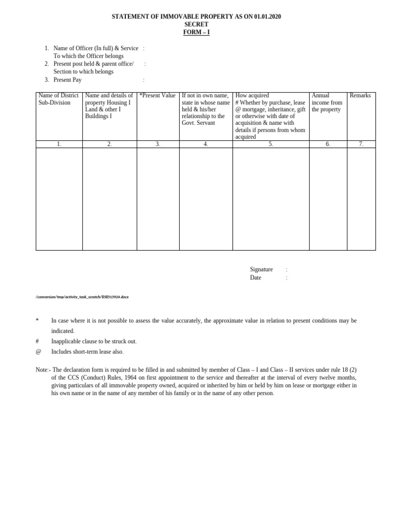 Immovable Property Form 20200723161414 | PDF | Property | Private Law