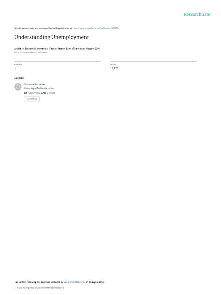 Understanding Unemployment Models | PDF | Unemployment | Labour Economics