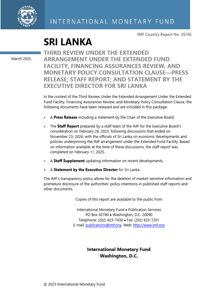 IMF තෙවැනි සමාලෝචන වාර්තාව | PDF | Fiscal Policy | International ...