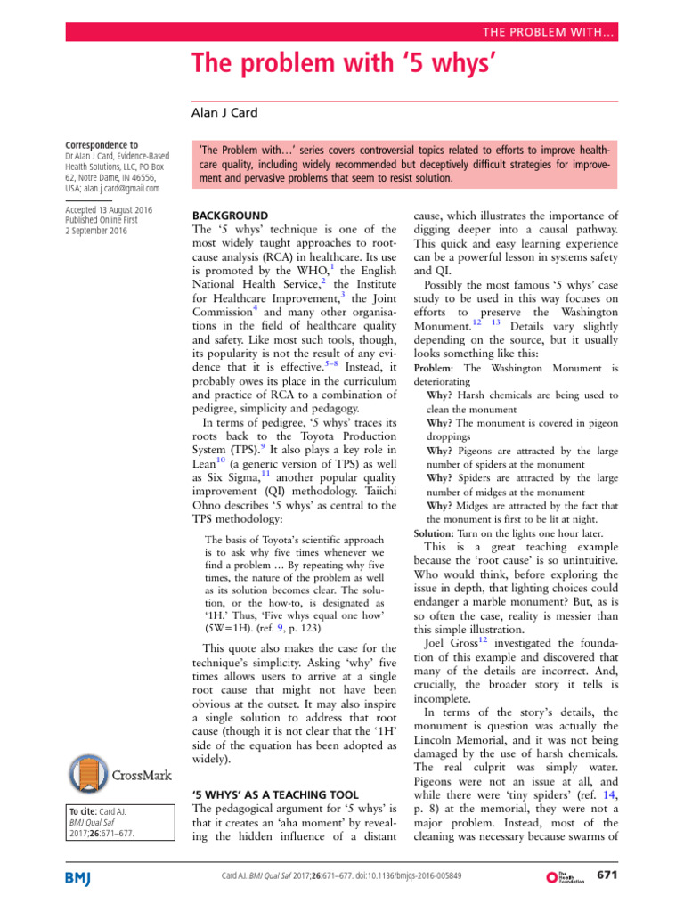 5 Whys | PDF | Causality | Medical Error