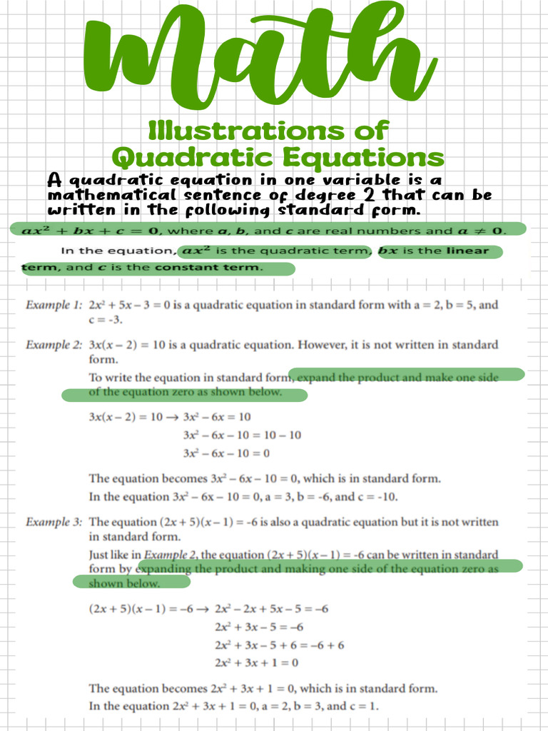 Math Notes q1 For Grade 9 | PDF