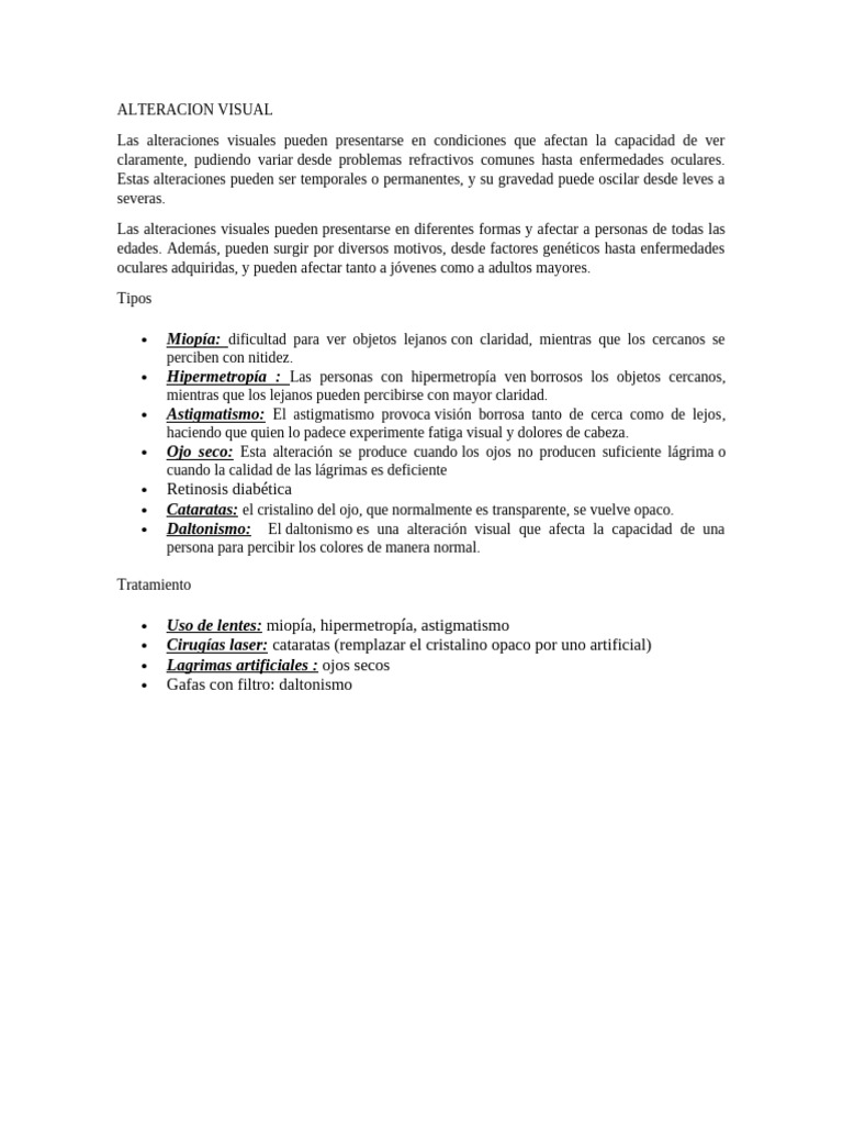 ALTERACION VISUAL | PDF