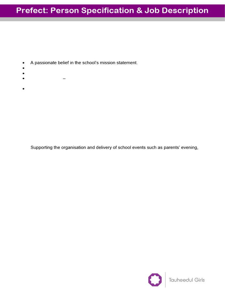 Prefect Role and Responsibilities Guide | PDF | Learning | Behavior Modification