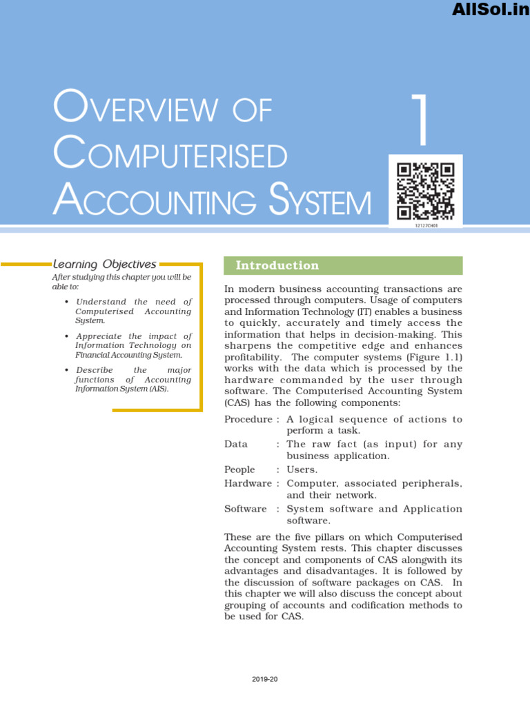Class 12 Computerised Accounting System Chapter 1 | PDF | Expense | Equity (Finance)