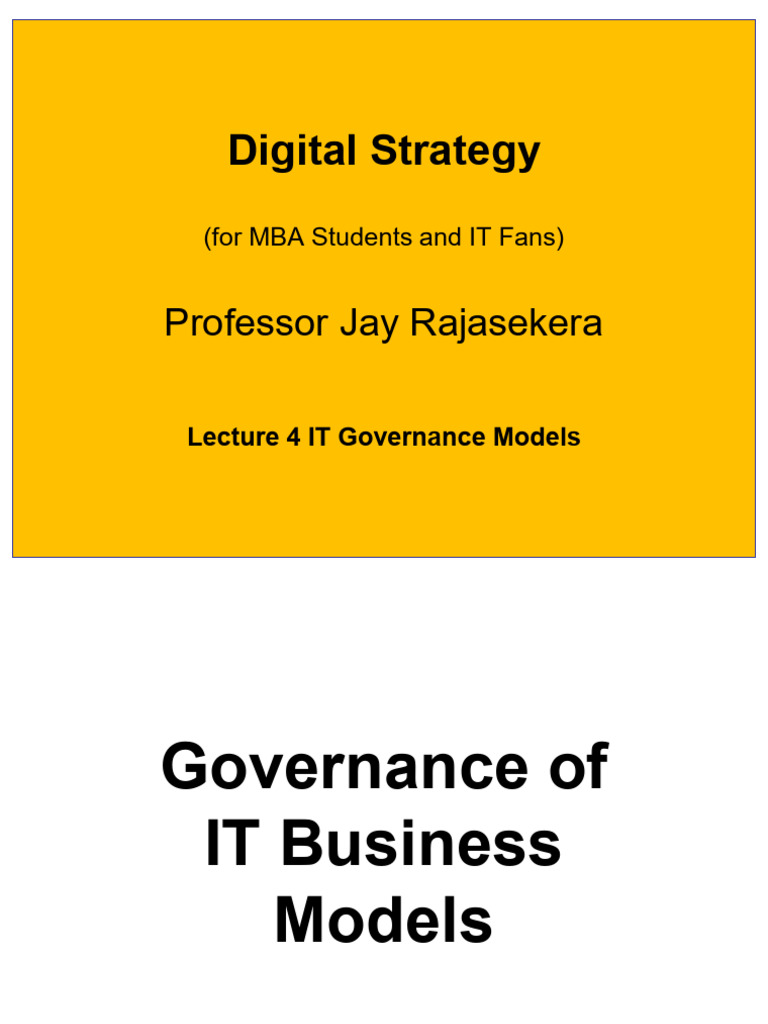 IT Governance Models for Business Strategy | PDF | Valuation (Finance ...