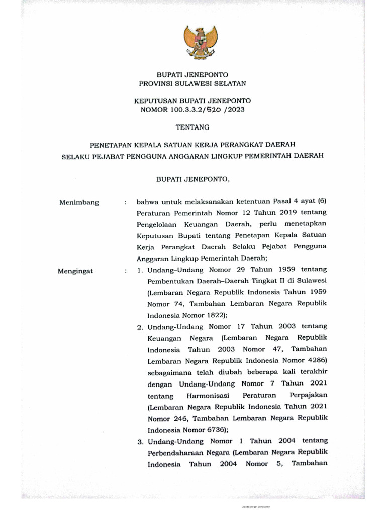 SK - PA Tahun 2024-1 | PDF