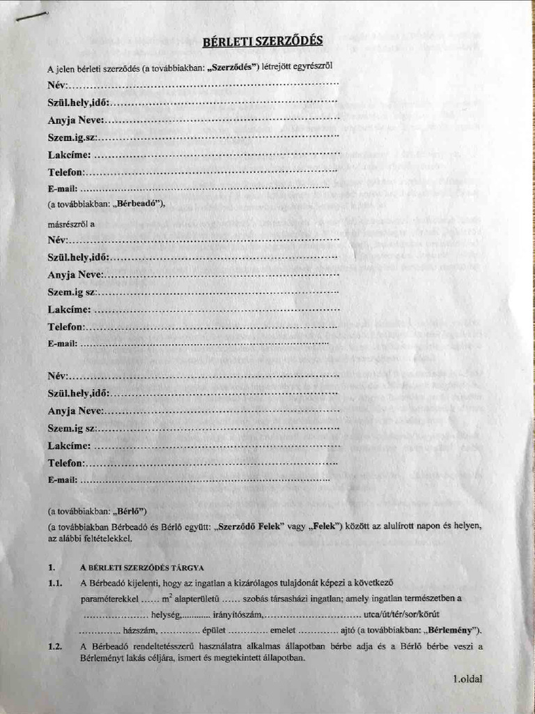 Bérleti szerz | PDF