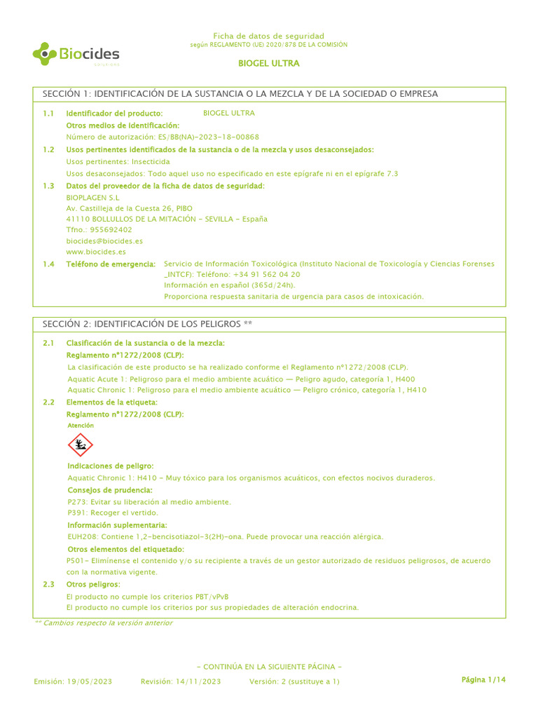 Catalogo Producto Fichas 965331 Fs | PDF | Residuos | Toxicidad