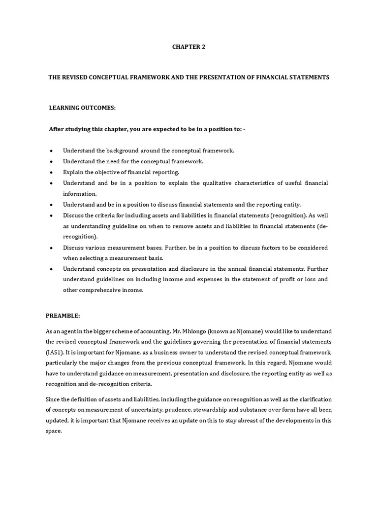 Chapter 2 - The Conceptual Framework and IAS 1 | PDF | International Financial Reporting ...