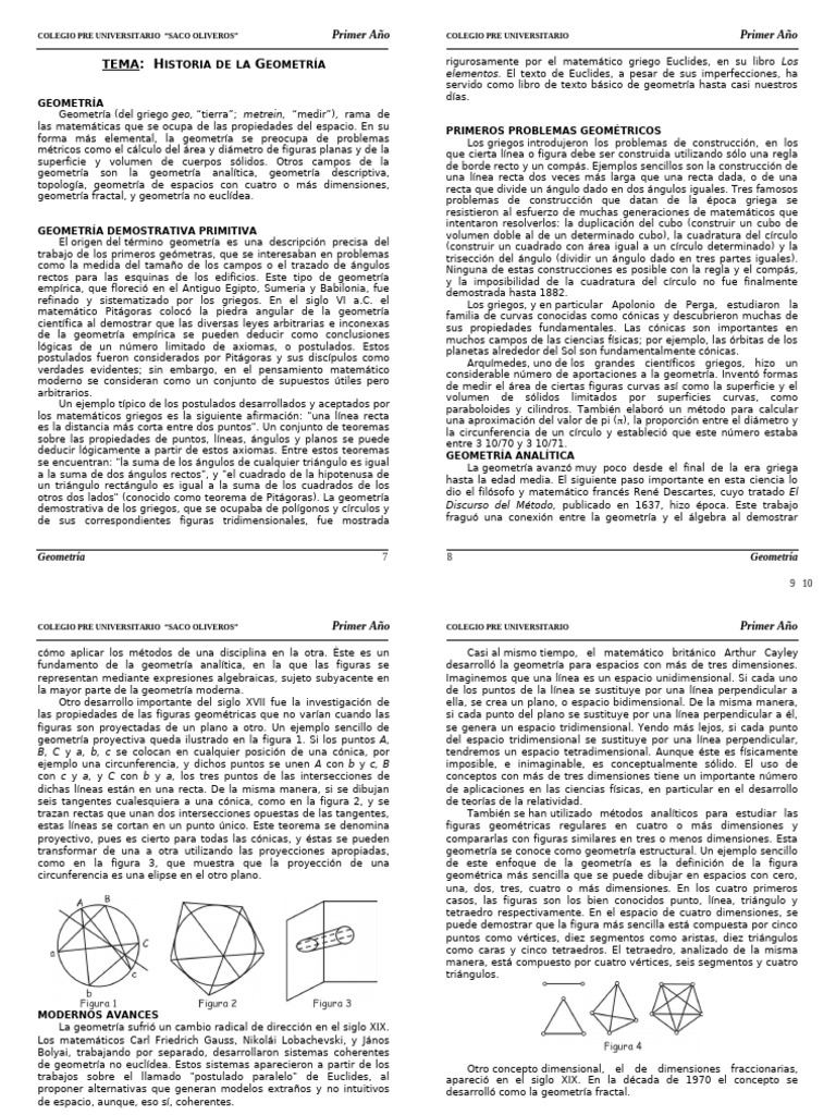 Historia de la Geometría: Evolución y Conceptos | PDF | Geometría ...