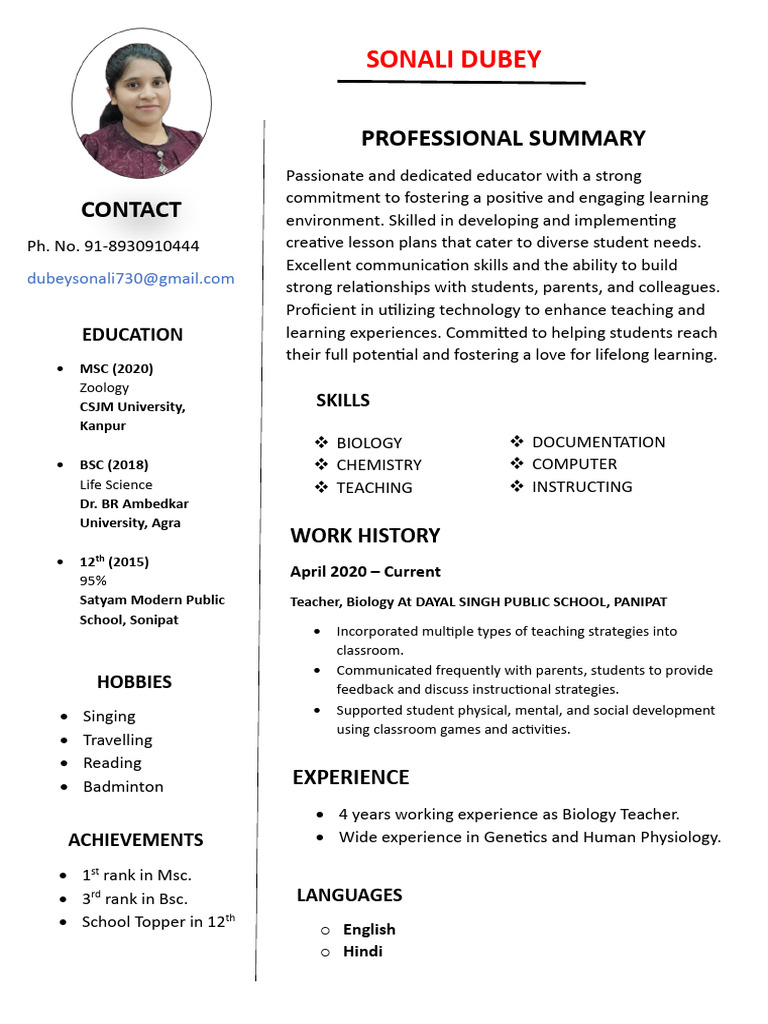 Sonali CV | PDF
