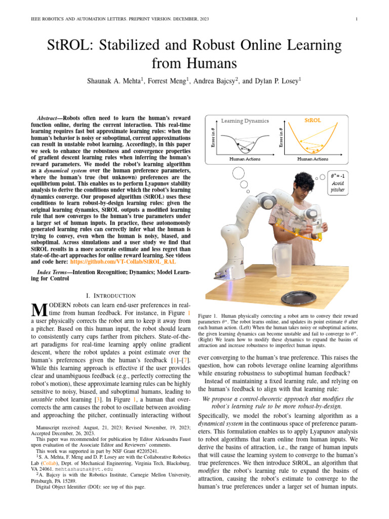 Stabilized and Robust Online Learning From Human | PDF | Stability ...