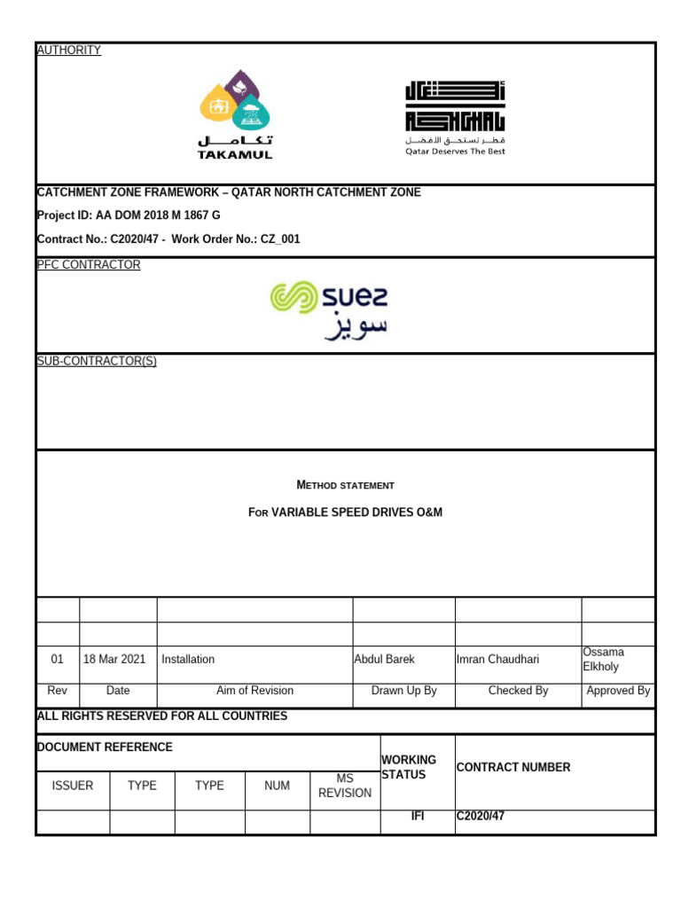 SUE-HSE-F-4.72 Method Statement - VFD PM | PDF | Risk | Occupational ...