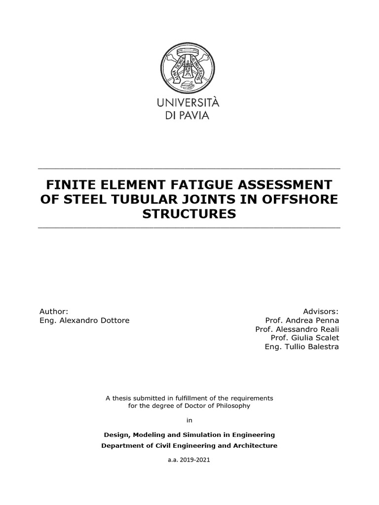 Finite Element Fatigue Assessment of Steel Tubular Joints in Offshore Structures | PDF | Fatigue ...