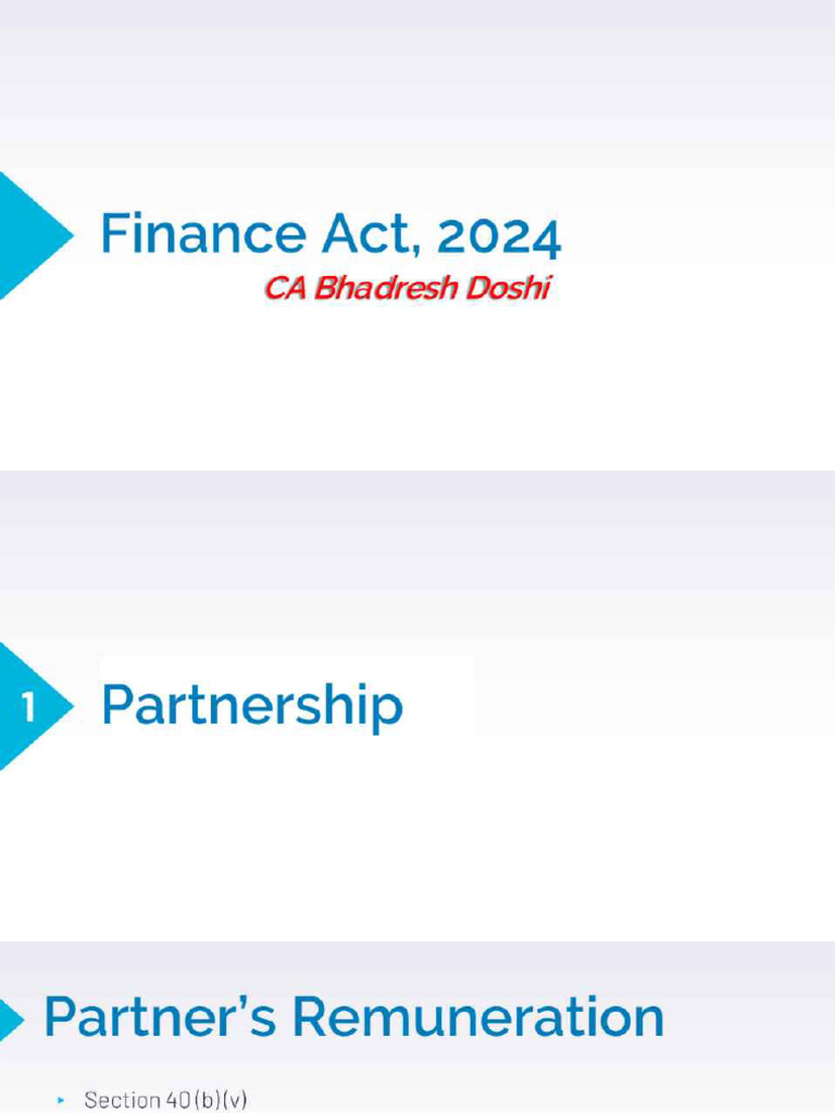 1 Finance Act - CA Bhadresh Doshi | PDF