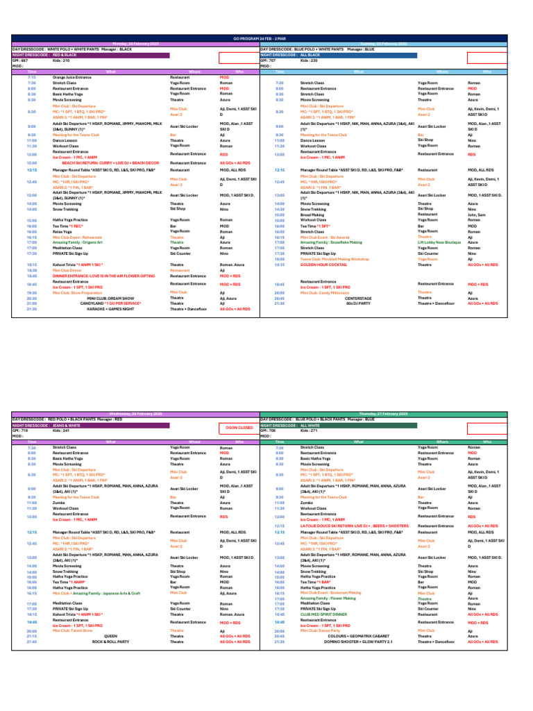 24 Feb - 2 Mar Go Programe w25 | PDF