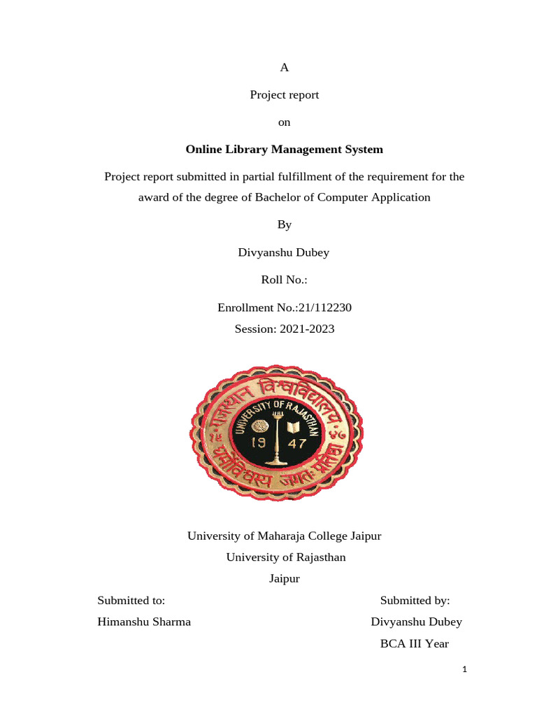 Online Library Management System Report | PDF | Software Testing ...
