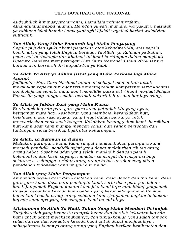 Contoh teks doa | PDF