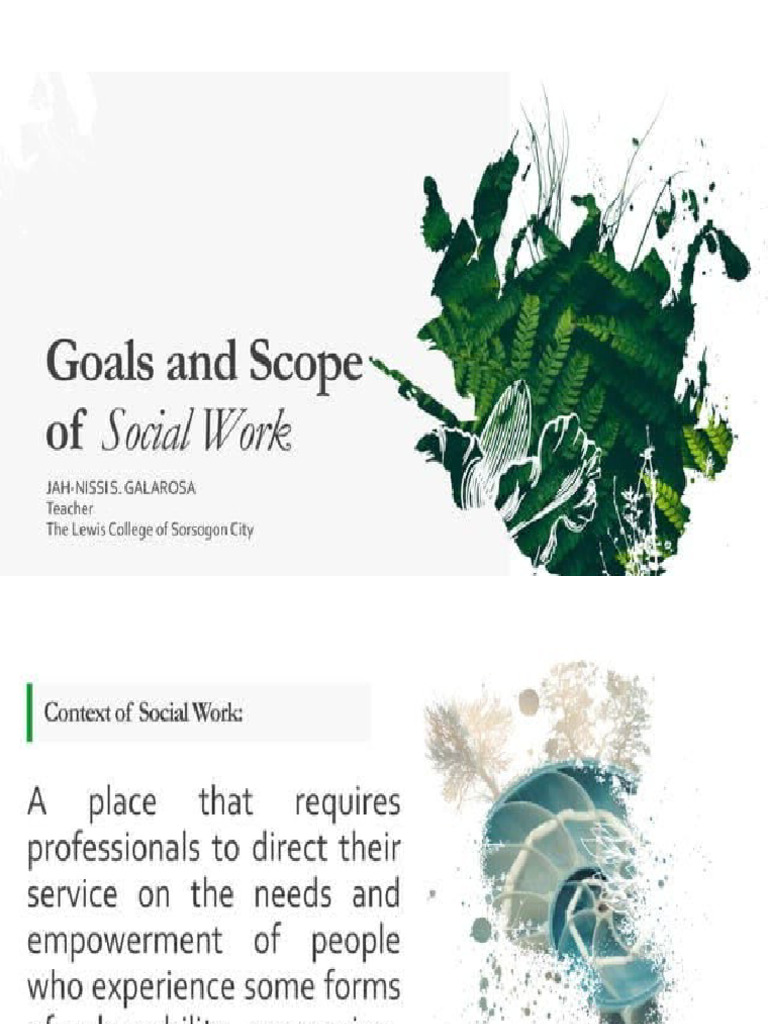 Goals and Scope of Social Work- M1 | PDF
