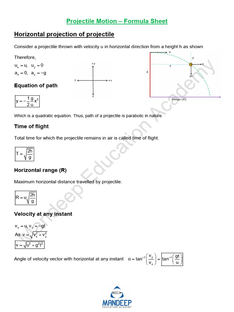 Physics Students' Projectile Guide | PDF