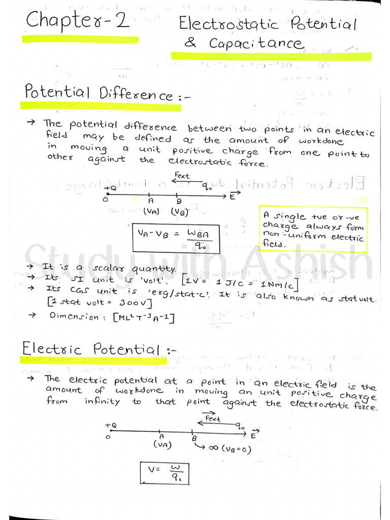 Electrostatic Potential & Capacitance | PDF
