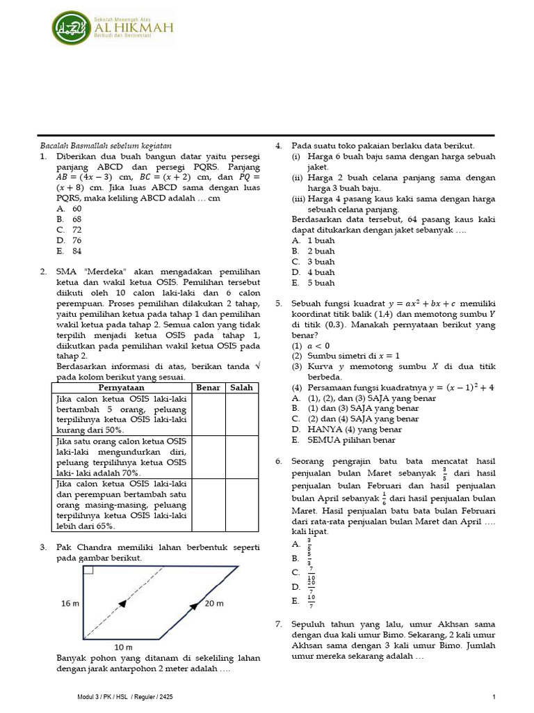 Pengetahuan Kuantitatif 4 | PDF