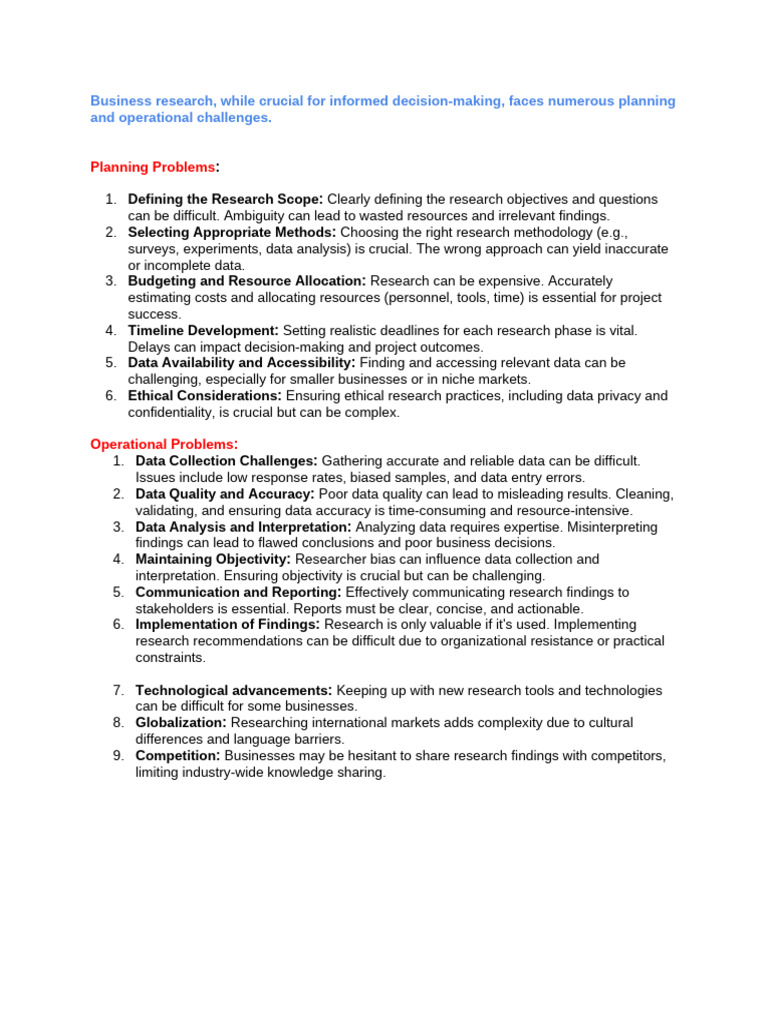 BRM Process Planning & Problens | PDF | Data | Data Analysis