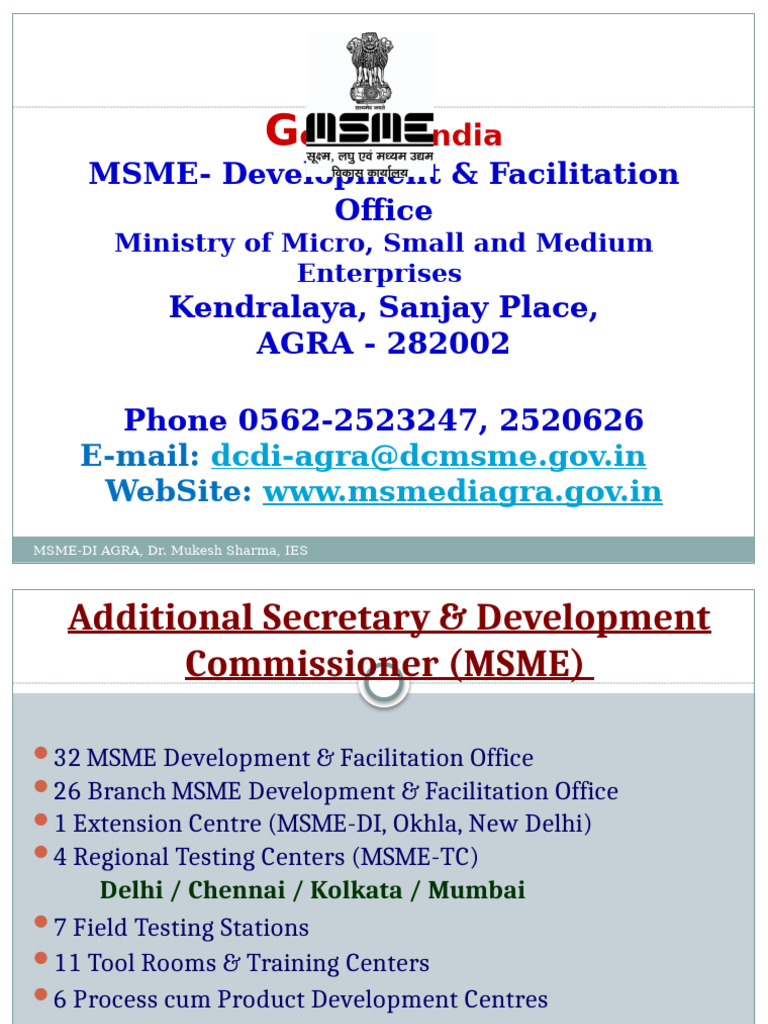 Msme Agra | PDF | Small And Medium Sized Enterprises | Intellectual ...