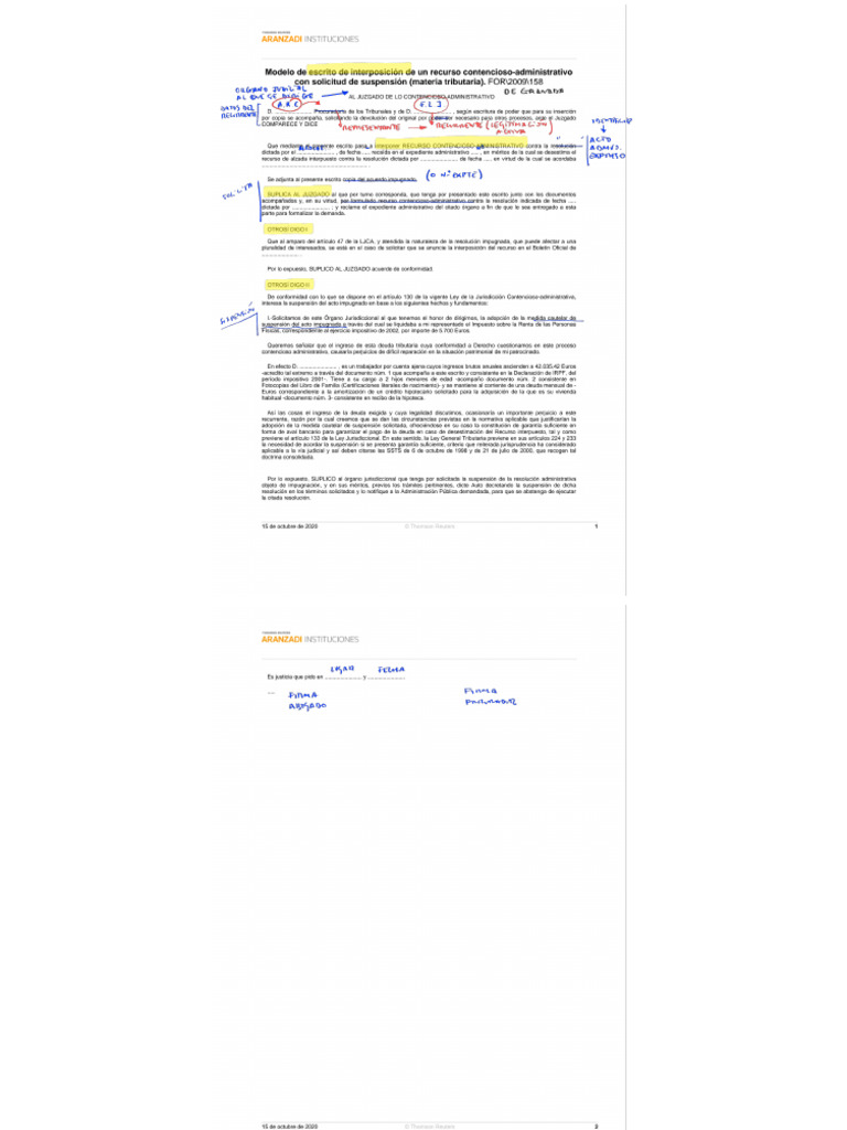 2.1 Modelo Tema 2 Recurso CA Modelos Del Procedimiento Ordinario | PDF