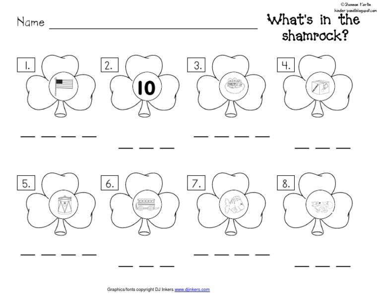 What's in The Shamrock Phonics Worksheet | PDF