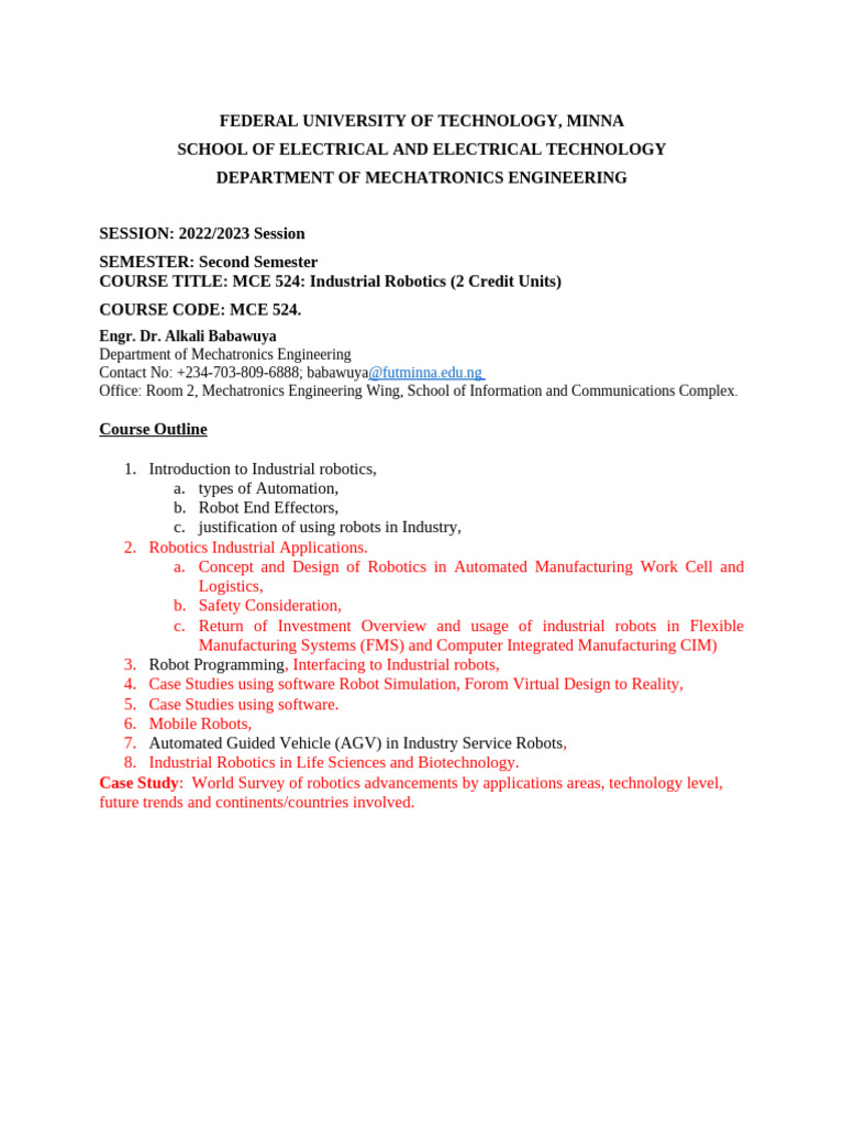 MCE 524 Courseware | PDF