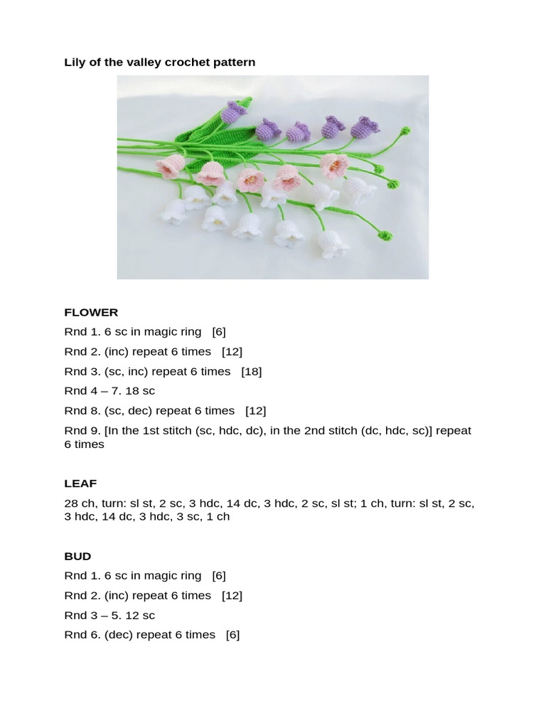 Lily of The Valley Crochet Pattern | PDF