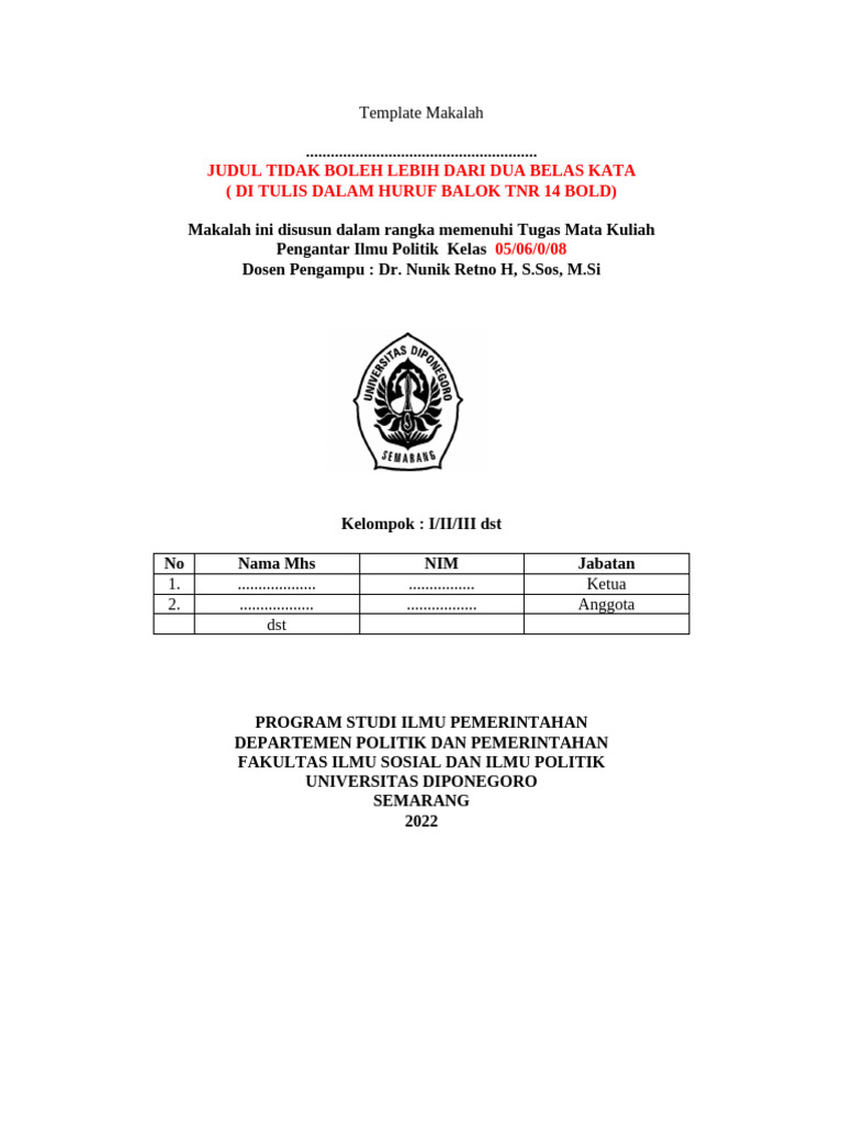 Template Makalah | PDF