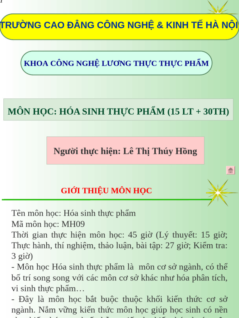 NCKH 2024 - Bài Giảng Hóa Sinh | PDF