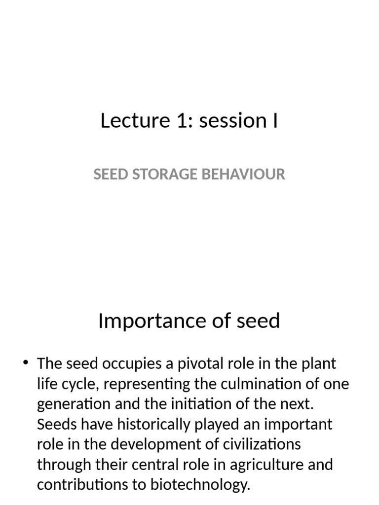 Seed Storage Behavior and Deterioration | PDF | Radical (Chemistry) | Seed