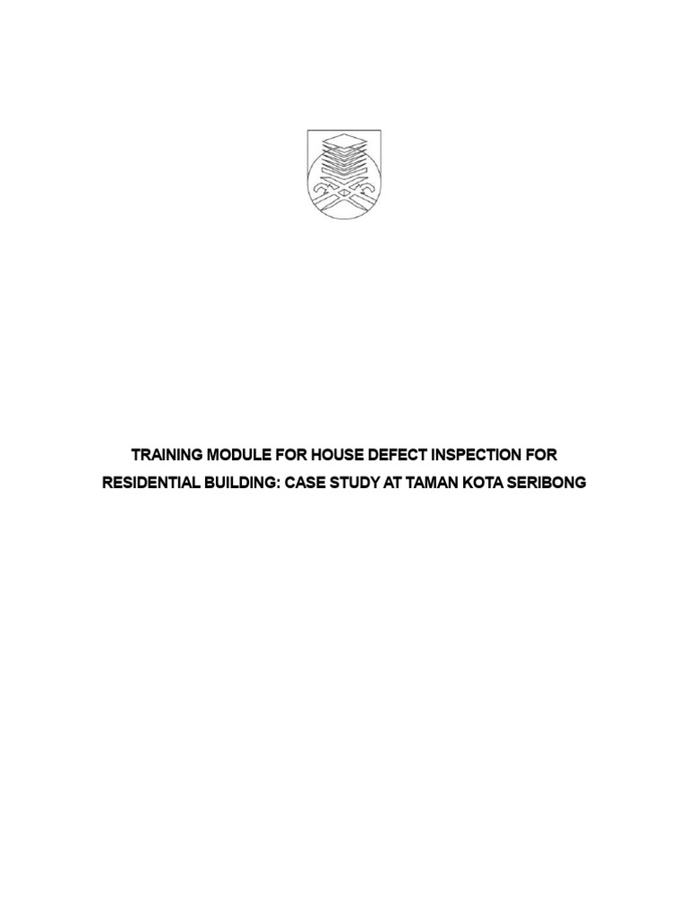 Training Module For House Defect Inspection For | PDF | Building ...
