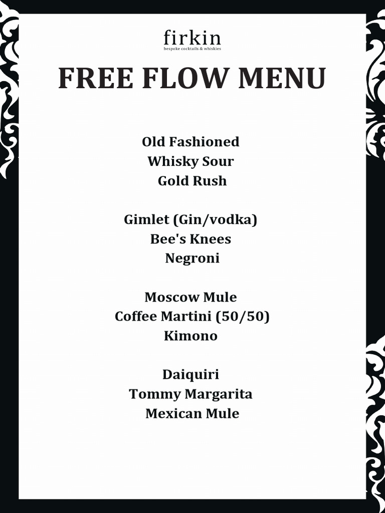 Firkin Free Flow Menu PDF | PDF
