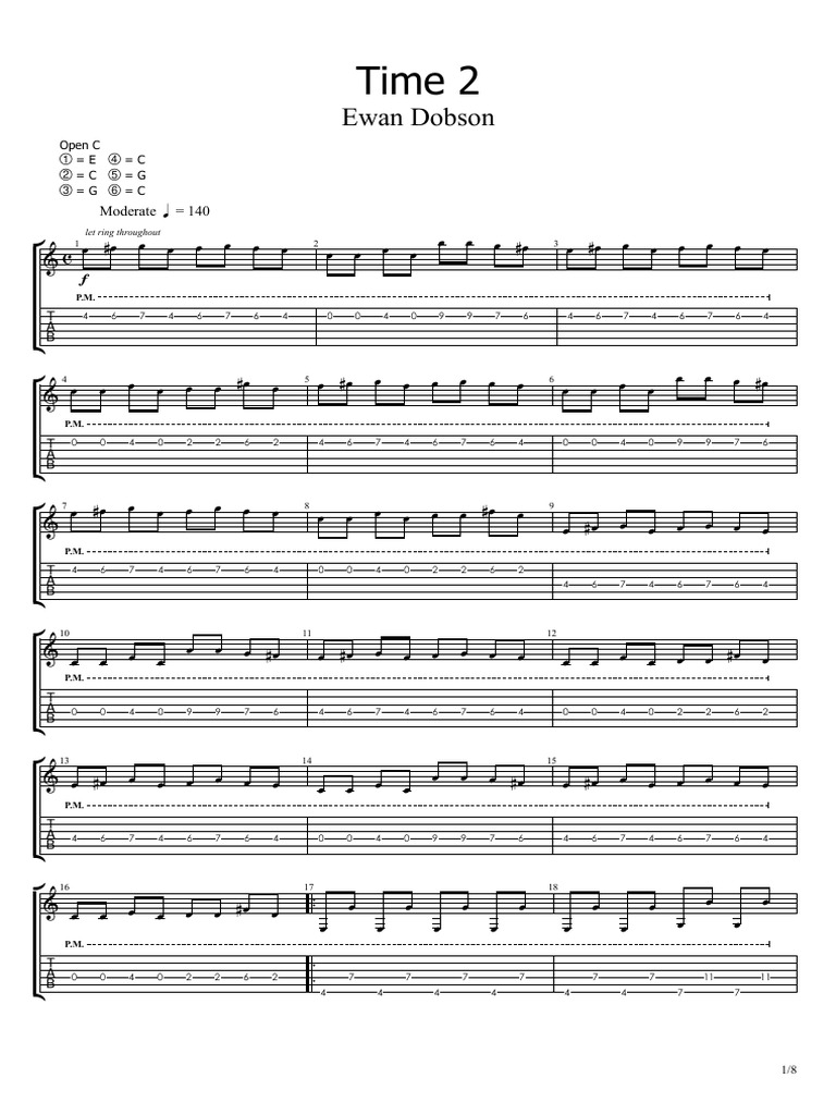 Ewan Dobson's "Time 2" Guitar Tab | PDF