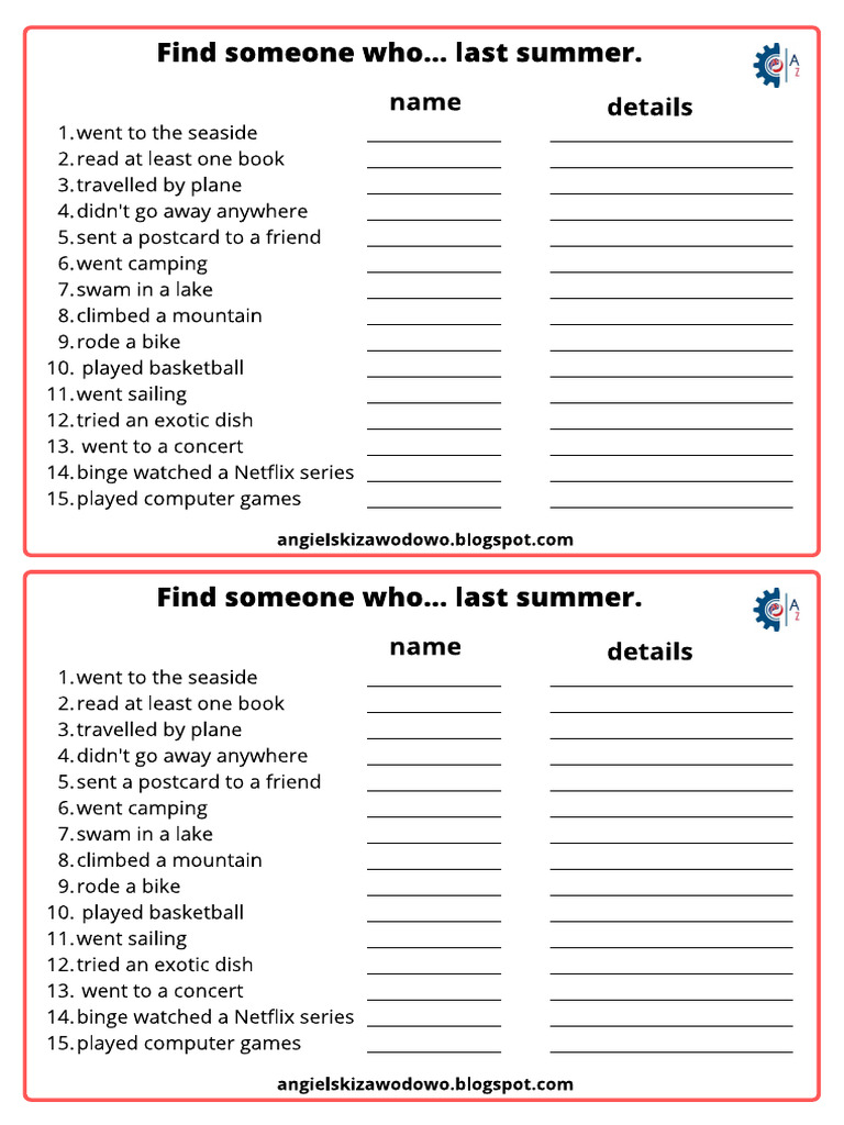 find someone who | PDF