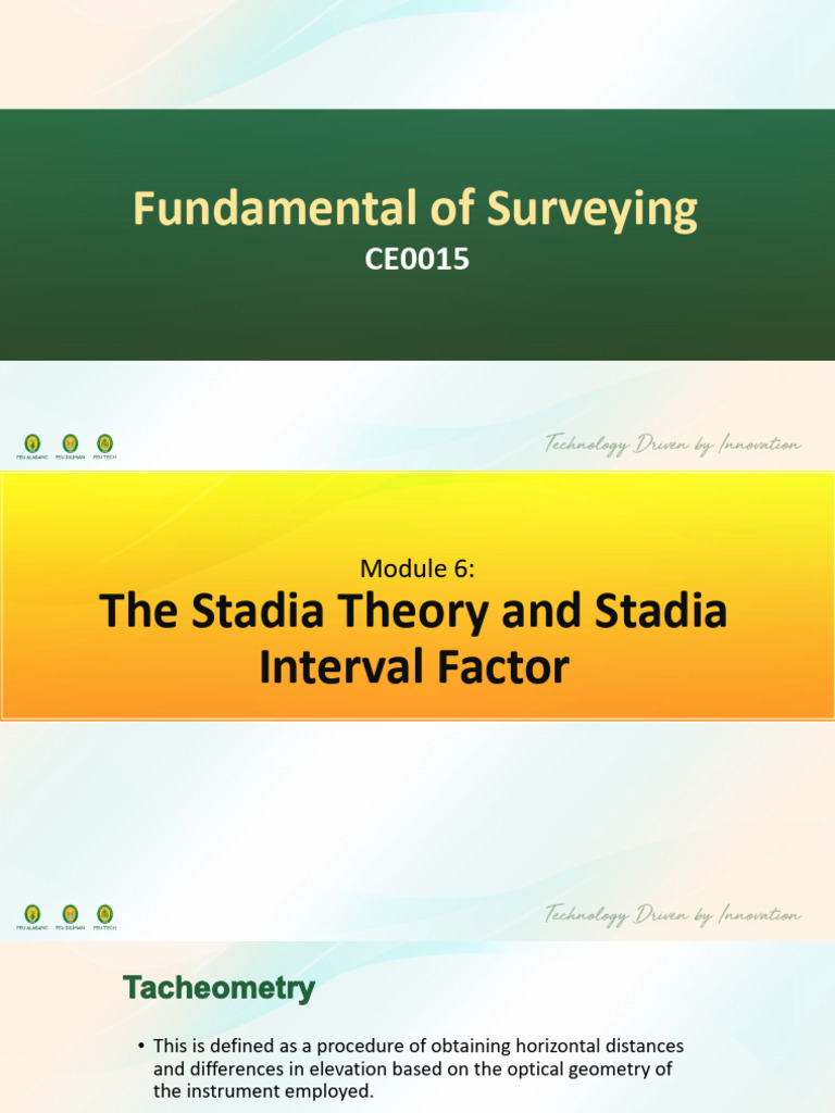 Understanding the Stadia Method in Surveying | PDF | Surveying