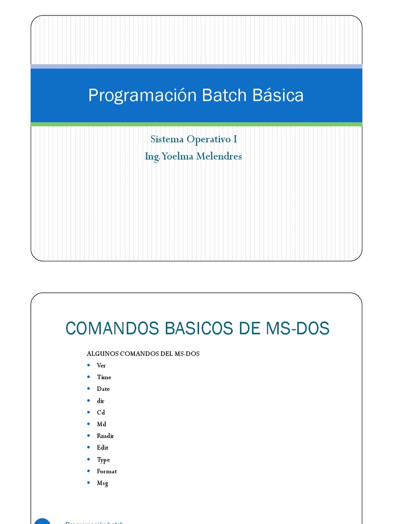 Programación Batch Básica v2 | PDF | Software del sistema | Informática
