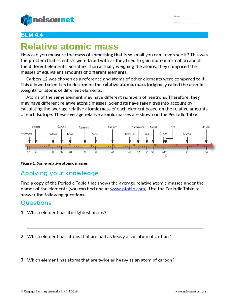 Relative Atomic Mass | PDF