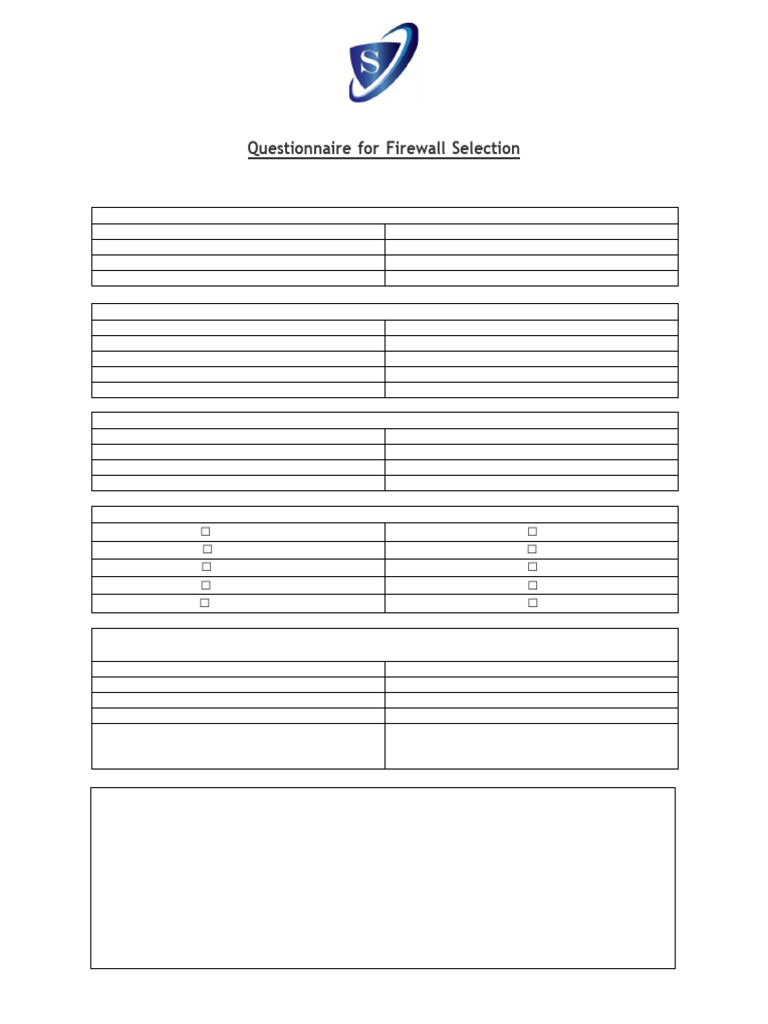 New Questionnaire For Firewall Selection | PDF