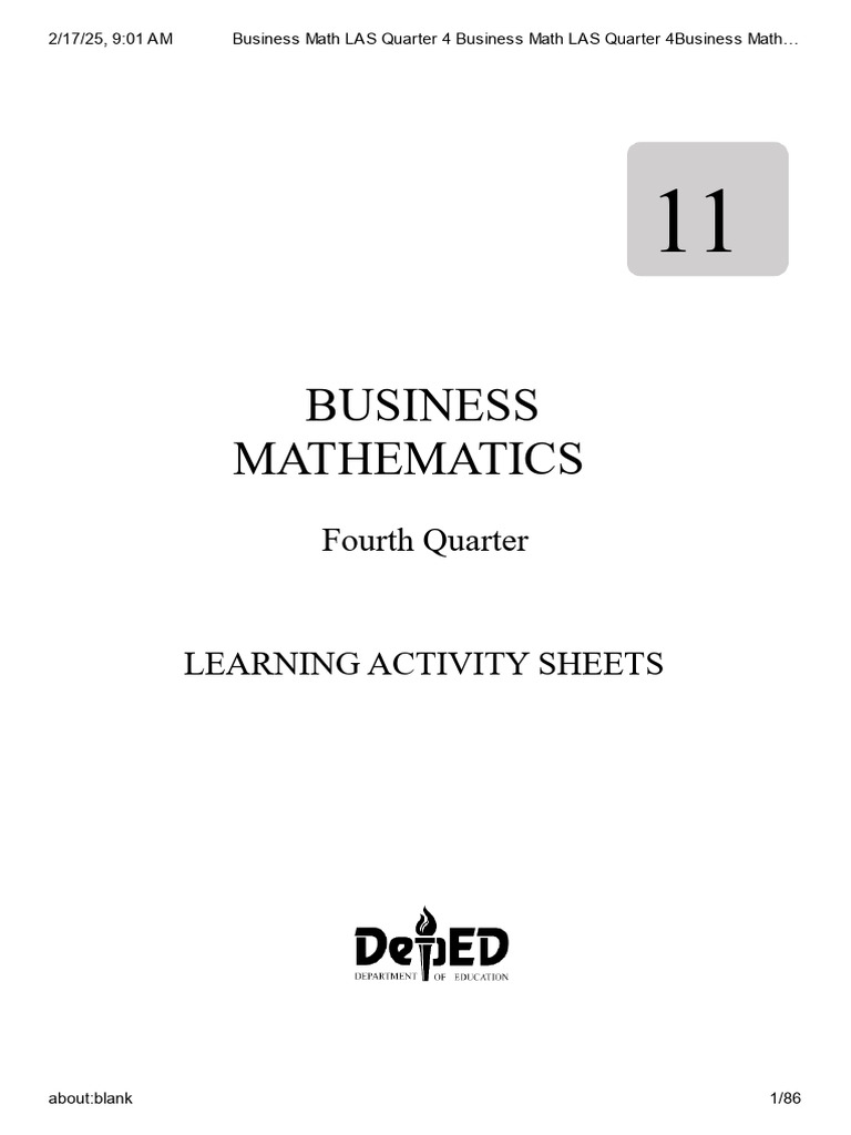 Business Math Learning Activities Q4 | PDF | Payments | Procurement
