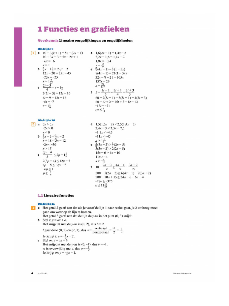 Getal en Ruimte H1 Uitwerkingen VWO | PDF