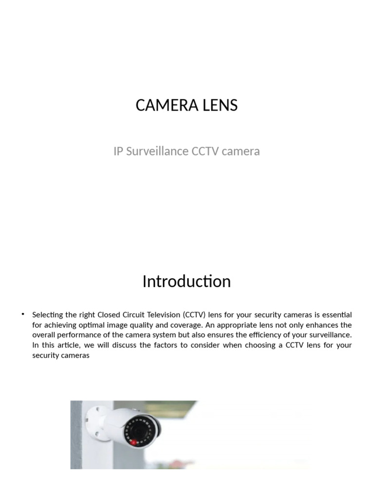 Presentation On Camera Lens | PDF | Camera Lens | Aperture